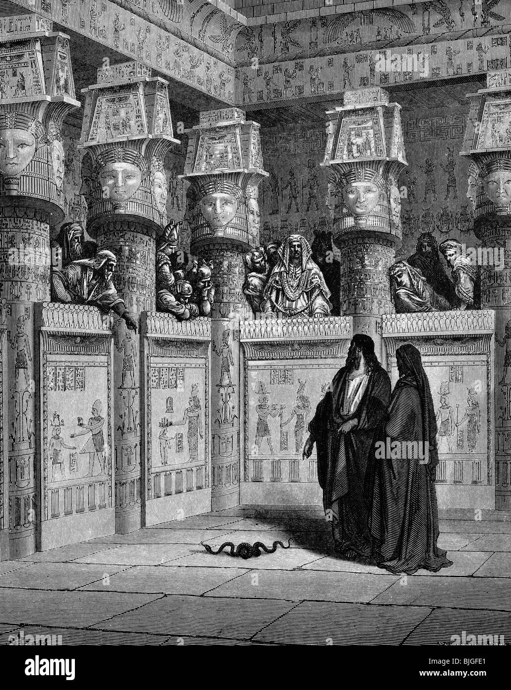 Moses and aaron before pharaoh Banque d'images noir et blanc - Alamy