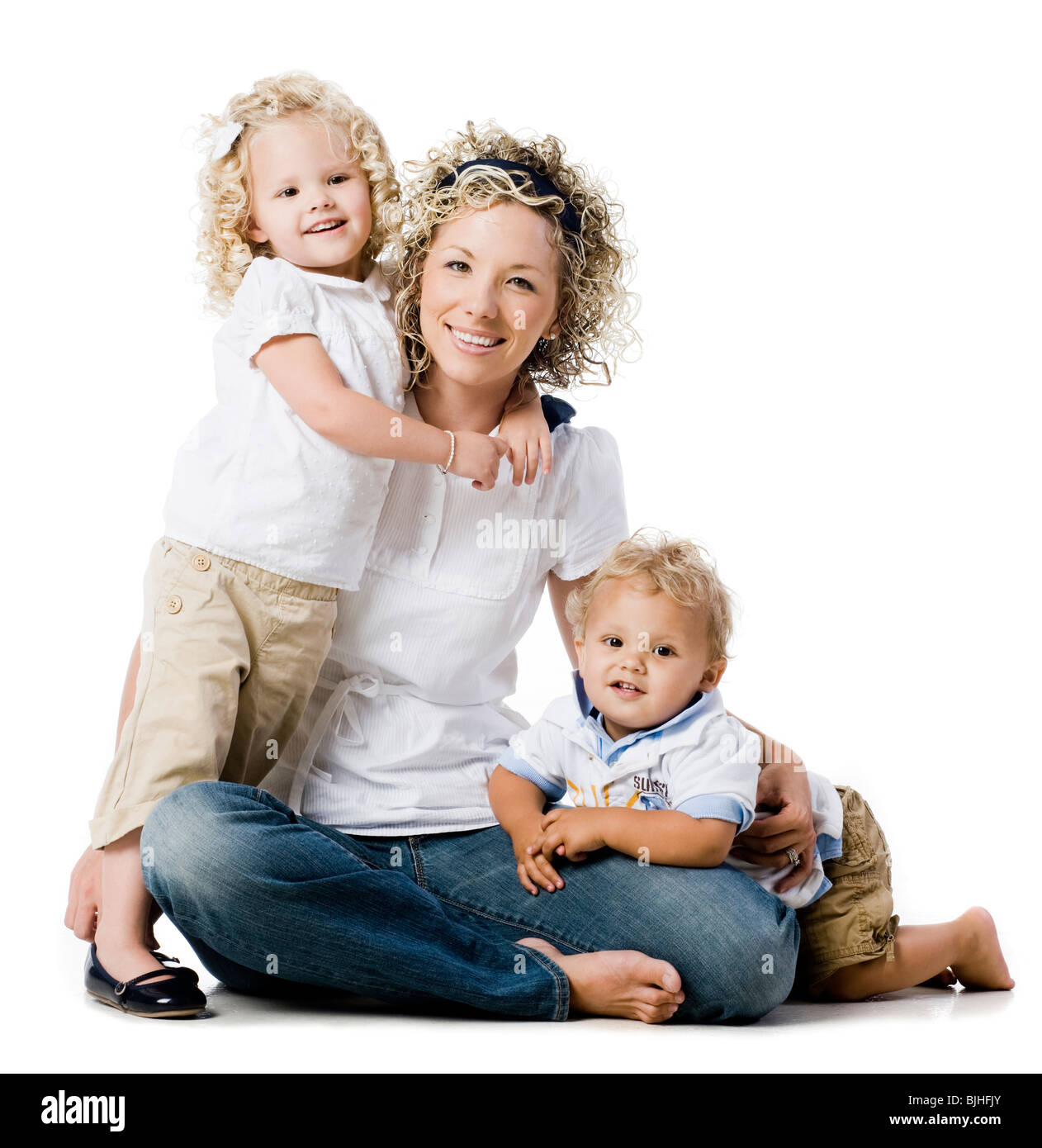 Jeune Mère Avec Son Fils Et Sa Fille Photo Stock Alamy