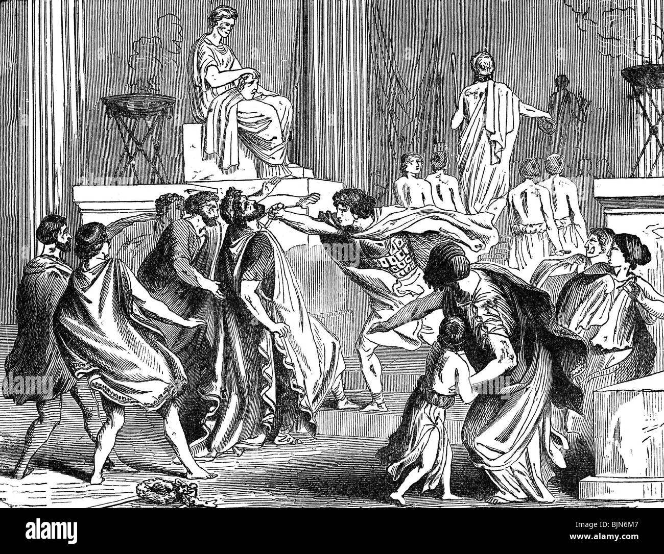 Philip II, vers 382 - 336 BC, roi de Macédoine 357/355 - 336 BC, scène ...