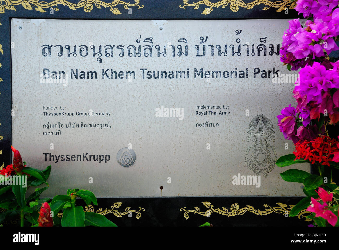 Signe de ban nam khem tsunami memorial park Banque de photographies et ...