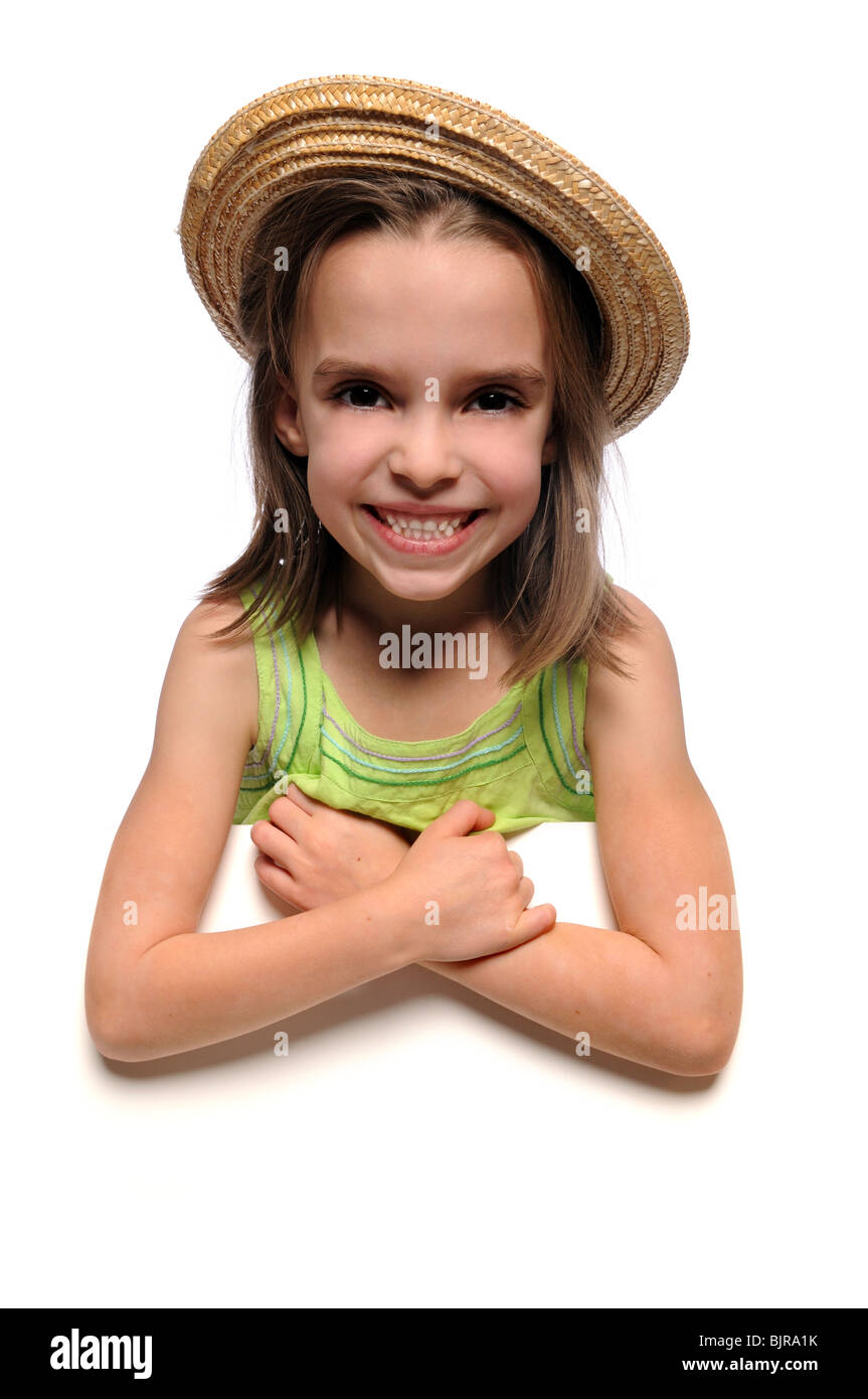 Fille Au Chapeau De Paille Banque Dimages Détourées Alamy