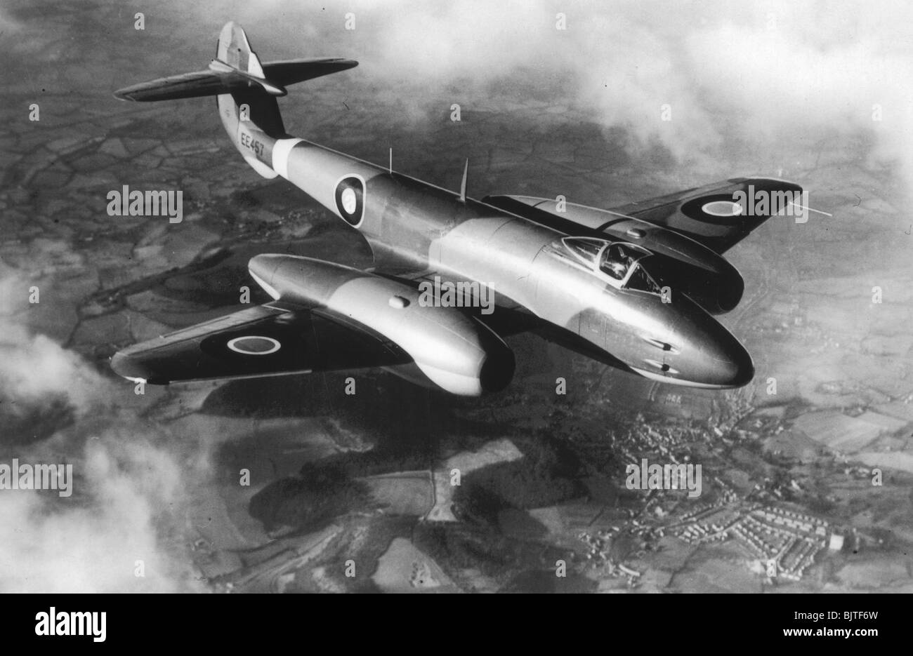 Gloster meteor Banque d'images noir et blanc - Alamy