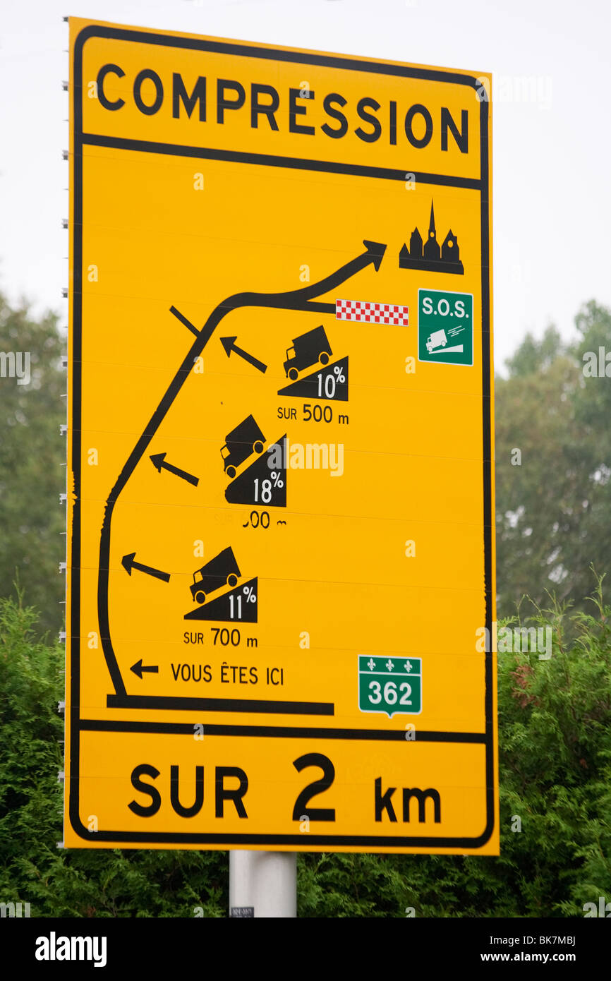 Panneau de signalisation du québec Banque de photographies et d’images ...