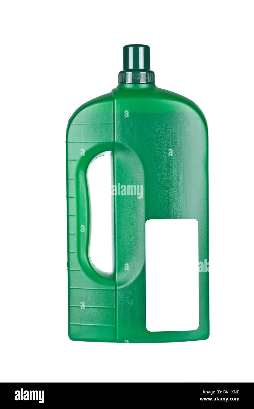 Bouteille de lessive ou d'assouplissant avec étiquette vierge isolé sur ...