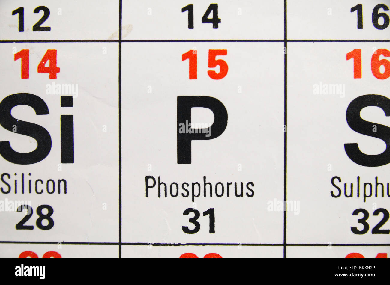 Periodic table element phosphorus Banque de photographies et d’images à ...