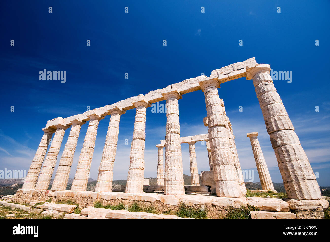 Temple de Poséidon au Cap Sounion, Athènes, Grèce Photo Stock - Alamy