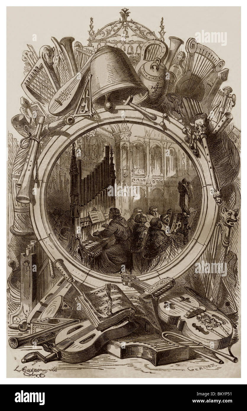 Instruments de musique du moyen age Banque de photographies et d’images ...