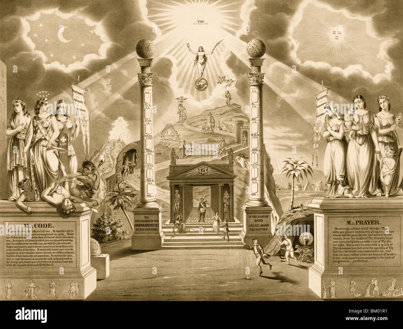 -Tableau des symboles maçonniques Photo Stock - Alamy