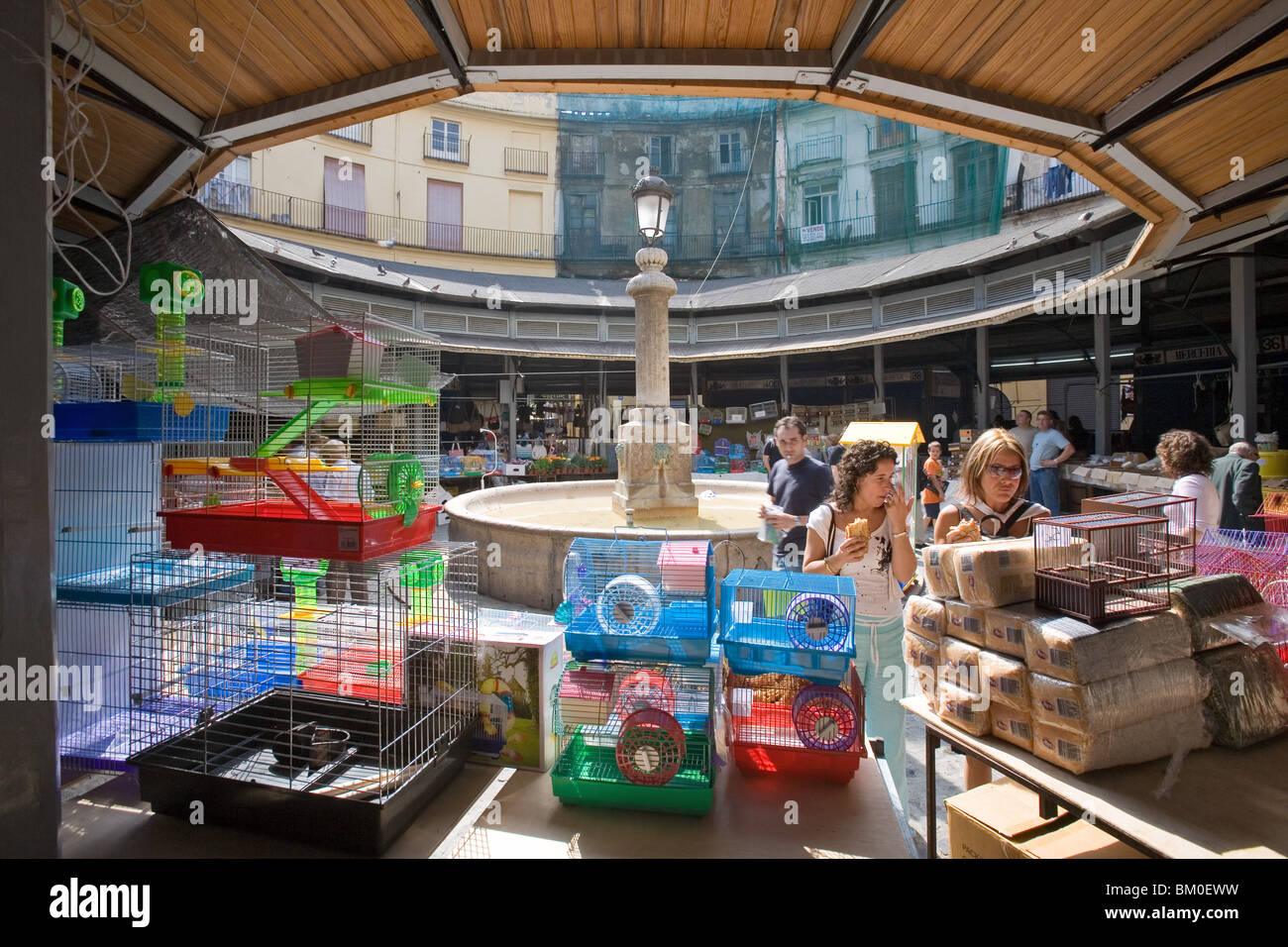 Plaza Redonda, marché en plein air à Valence, Espagne Photo Stock - Alamy