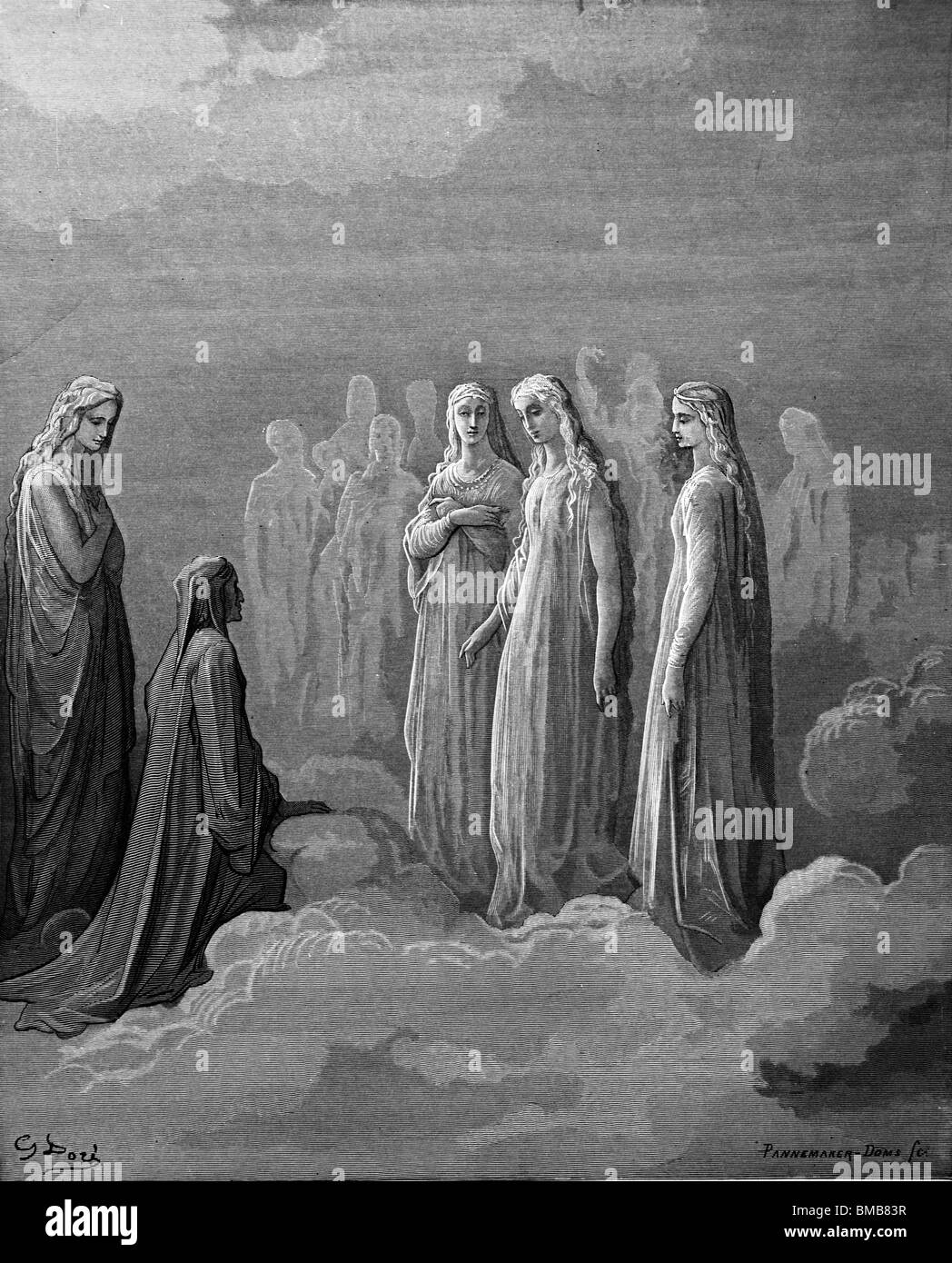 Gravure de Gustave Doré de la Divine Comédie de Dante Alighieri, Dante ... Gravure de Gustave Doré de la Divine Comédie de Dante Alighieri, Dante ...