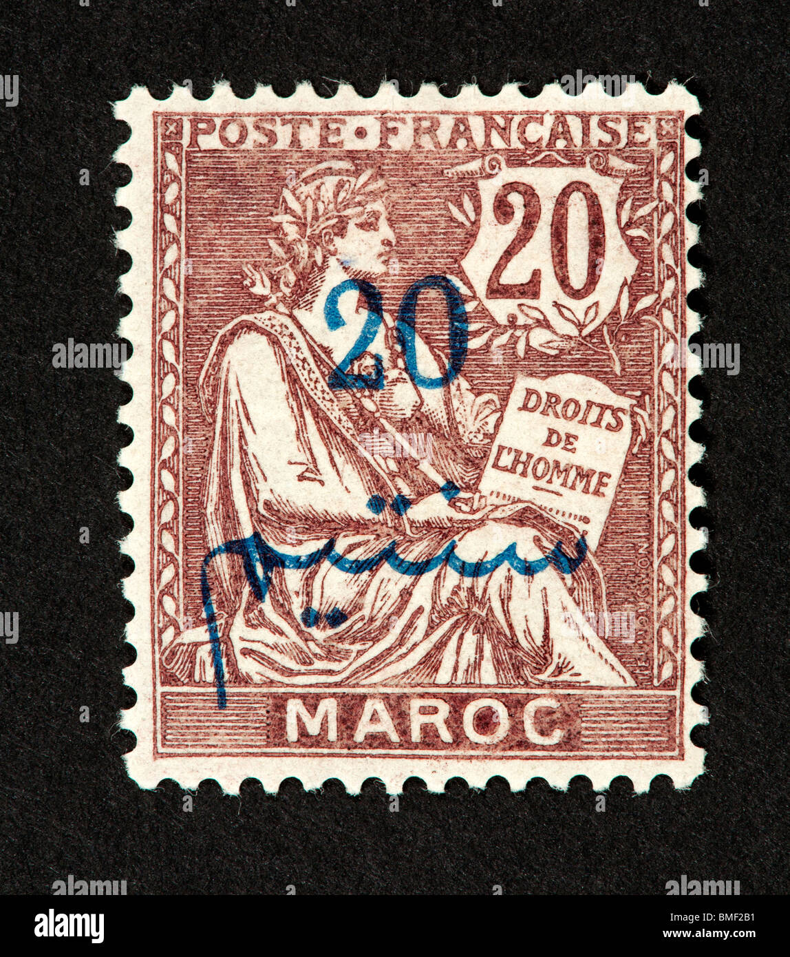 Timbre-poste du Maroc représentant la liberté Photo Stock - Alamy