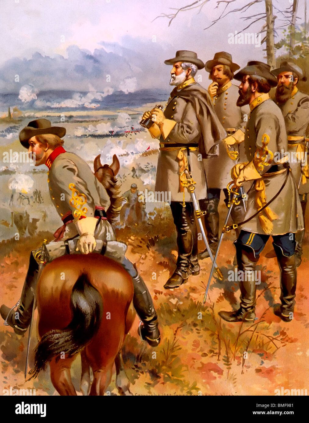 Le général Robert E Lee à la bataille de Fredericksburg, 13 décembre ...