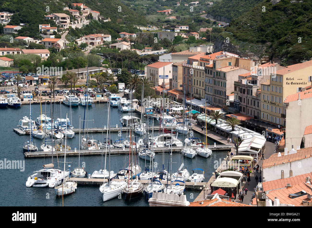 Vue aérienne du port de Bonifacio, Corse, France Photo Stock - Alamy