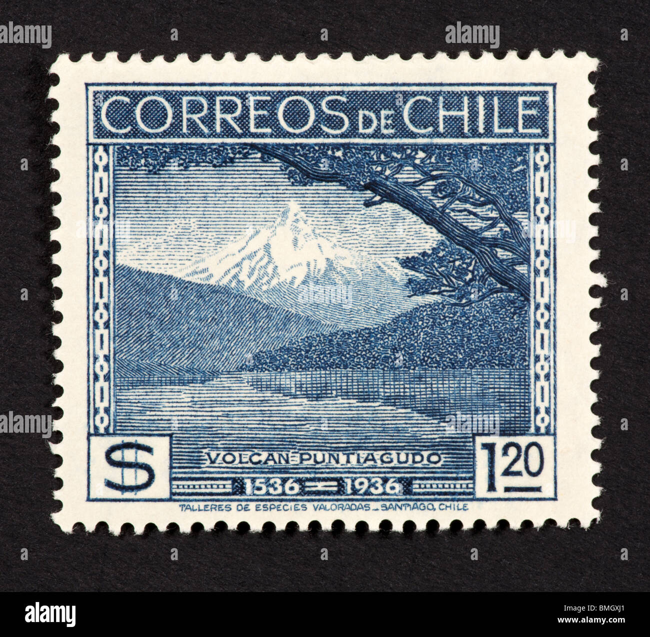 Postage stamp from chile depicting Banque de photographies et d’images ...