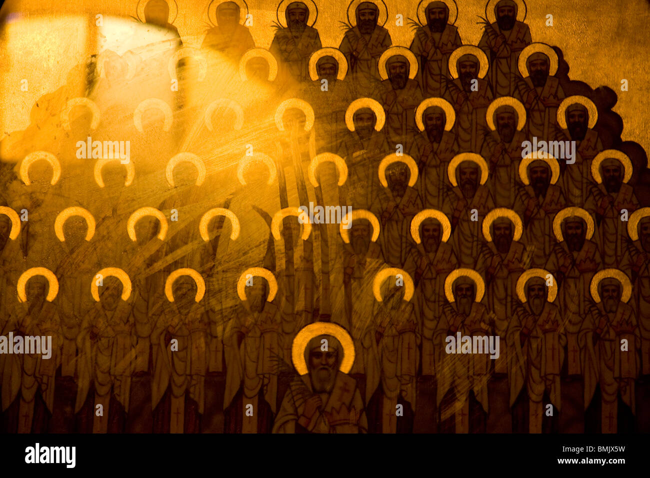 Icône représentant le quarante neuf moines martyrs dans l'église des ...