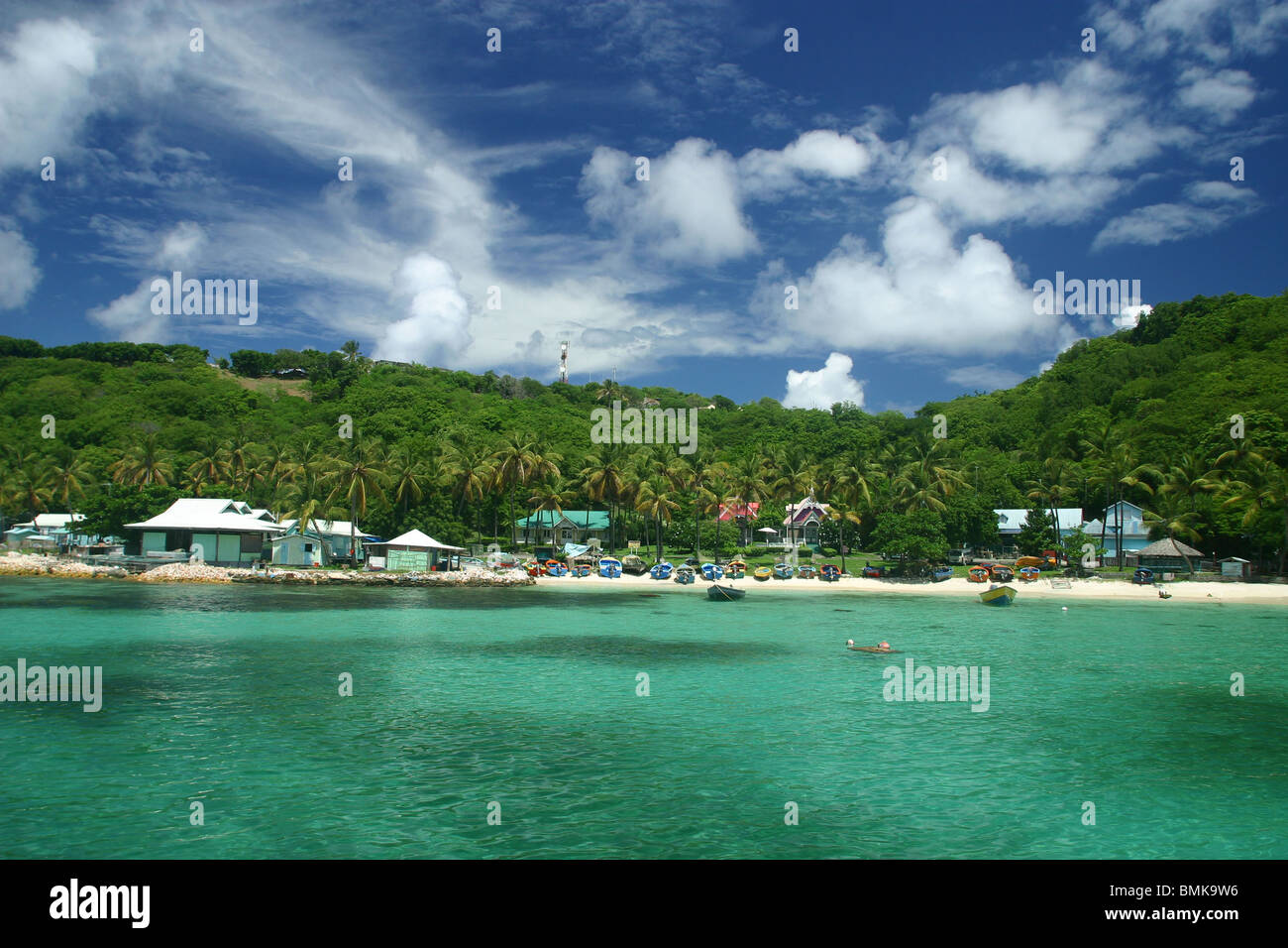Lagune bay mustique Banque de photographies et d’images à haute ...