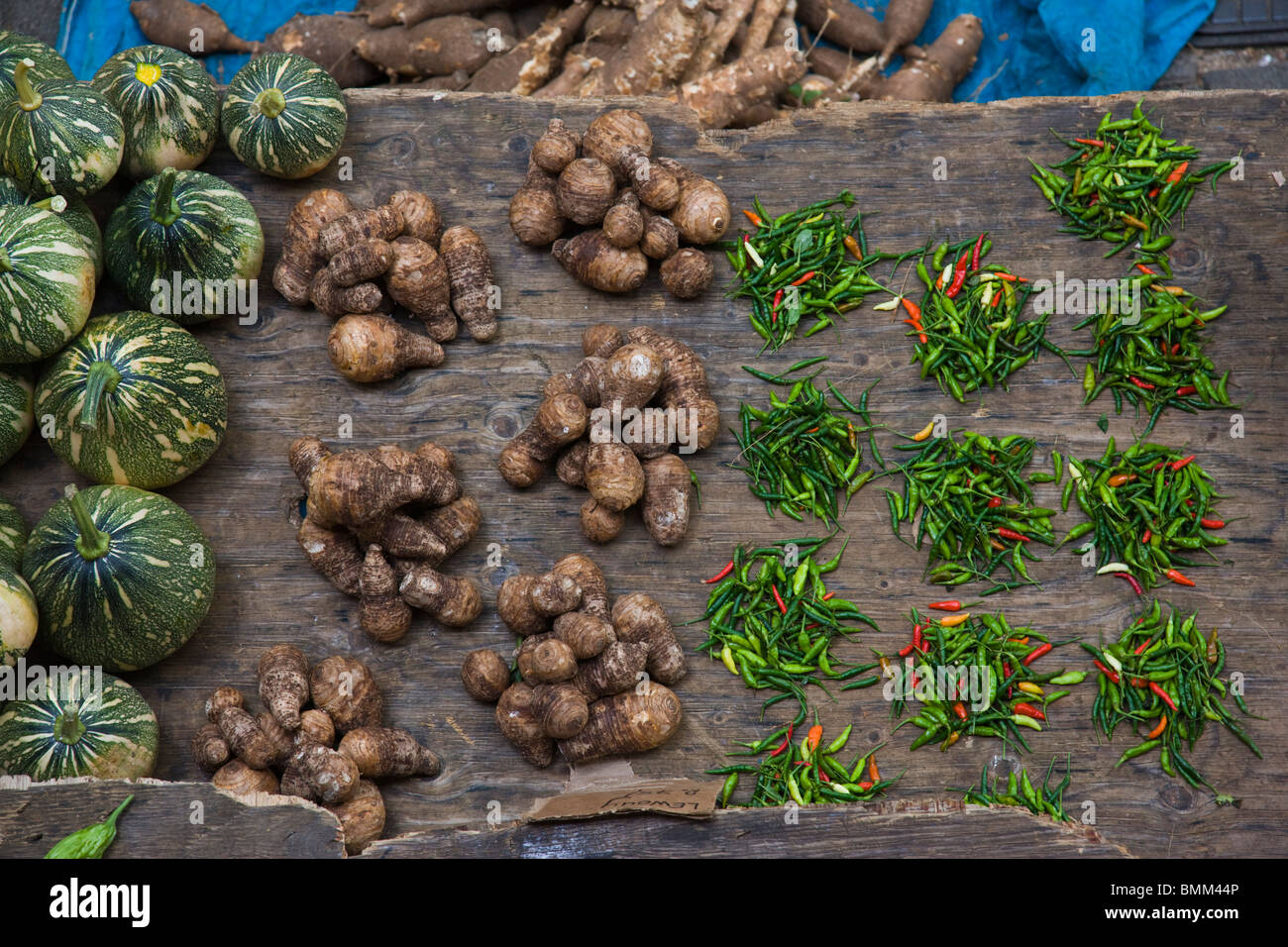 L'île de Mahé, Seychelles, Victoria, marché de la ville, vegetable ...