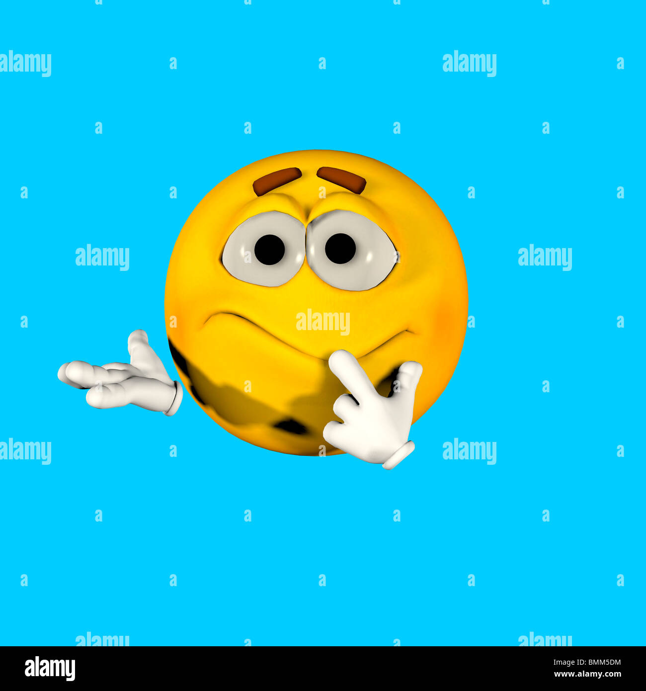 Emoticon smiley yellow confused Banque de photographies et d’images à ...