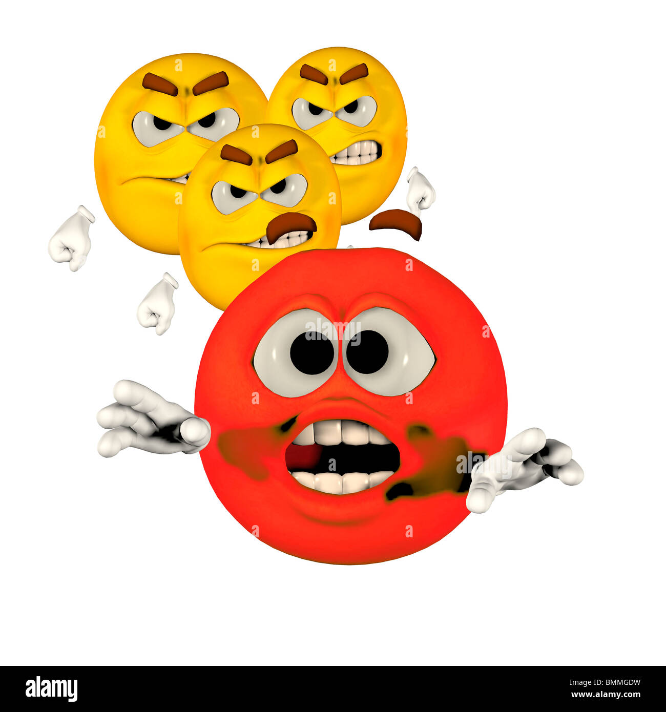 Effrayé emoticon smiley Banque d'images détourées - Alamy