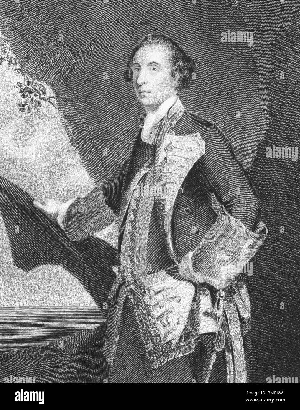 Bruno, 1er baron Rodney (1719-1792) gravure sur des années 1800 ...