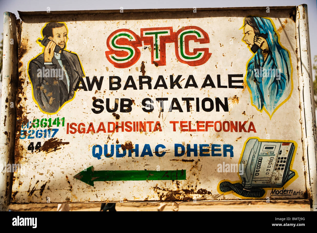 Téléphone billboard à Hargeisa, Somaliland, Afrique Photo Stock - Alamy
