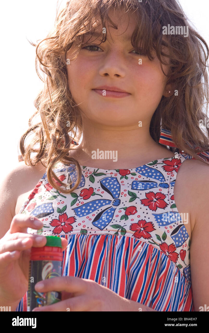 Portrait Of A 10 Years Girl Low Angle Banque De Photographies Et D