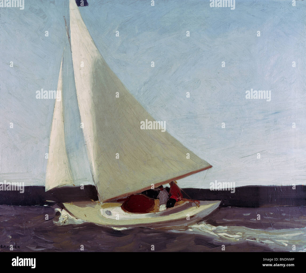 La voile par Edward Hopper, huile sur toile, 1911, 1882-1967, USA ...