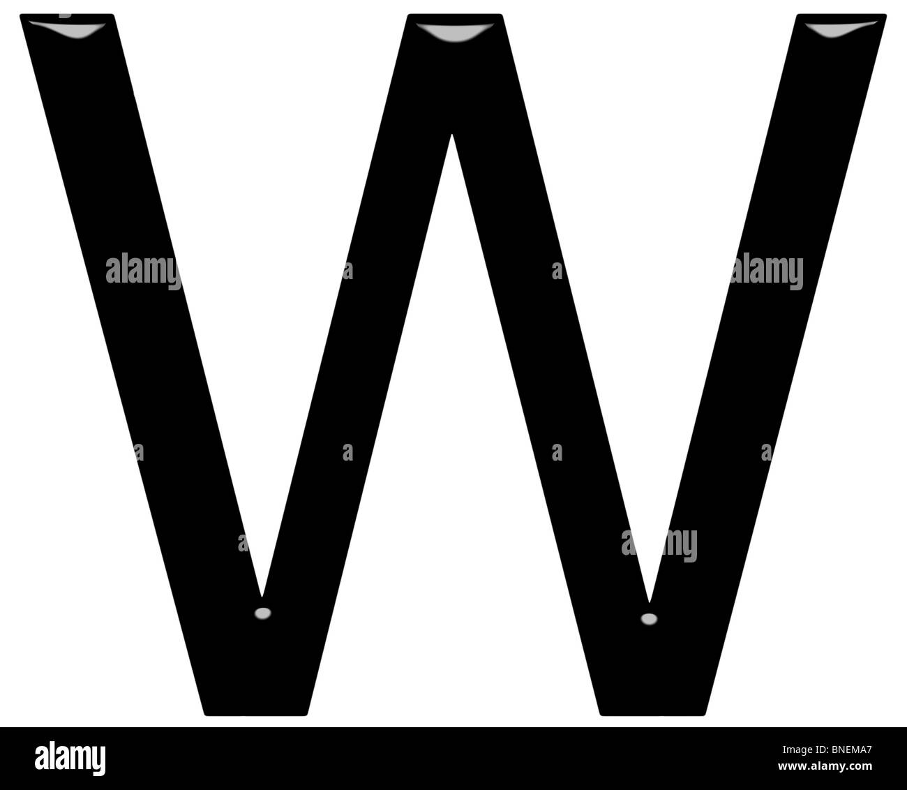 Lettre w Banque d'images noir et blanc - Alamy