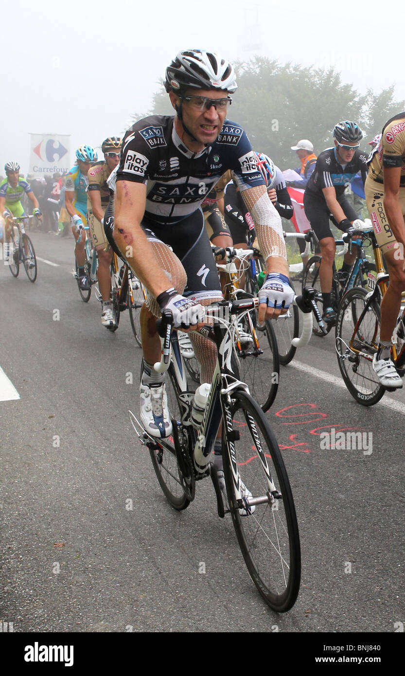 Jens Voigt de l'équipe Saxobank en compétition dans la 17e étape du ...