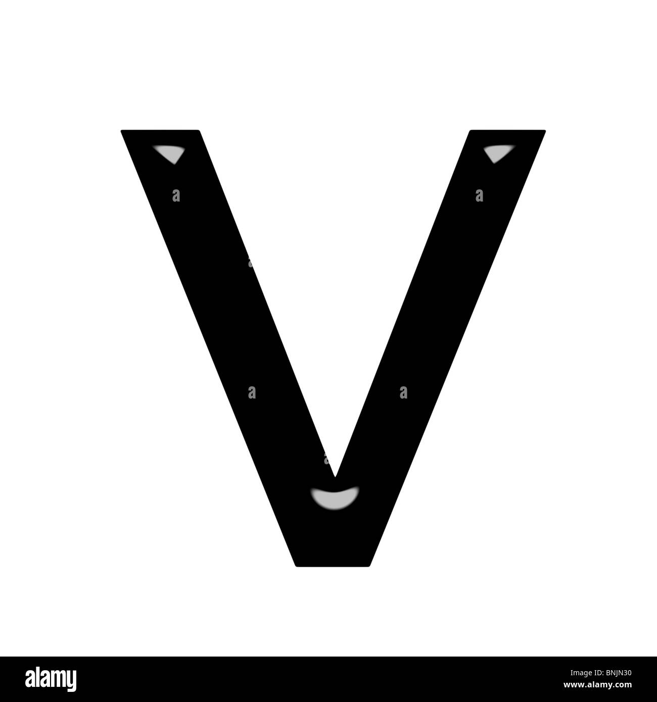 Lettre v Banque d'images noir et blanc - Alamy