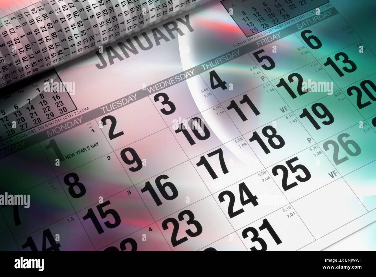 Calendrier des dates de l'année Banque de photographies et d’images à ...