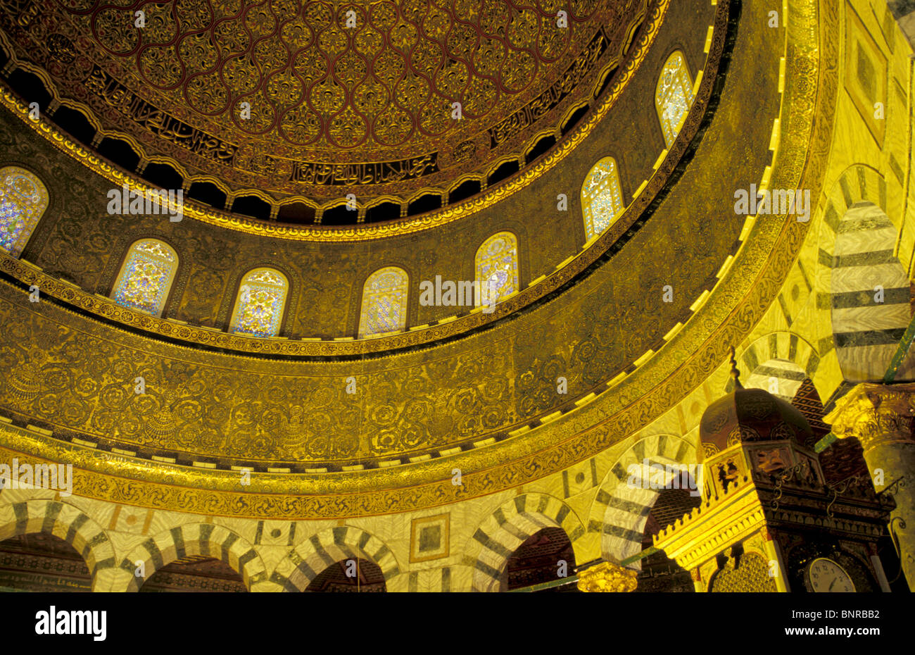 Dome of the rock jerusalem and interior Banque de photographies et d ...