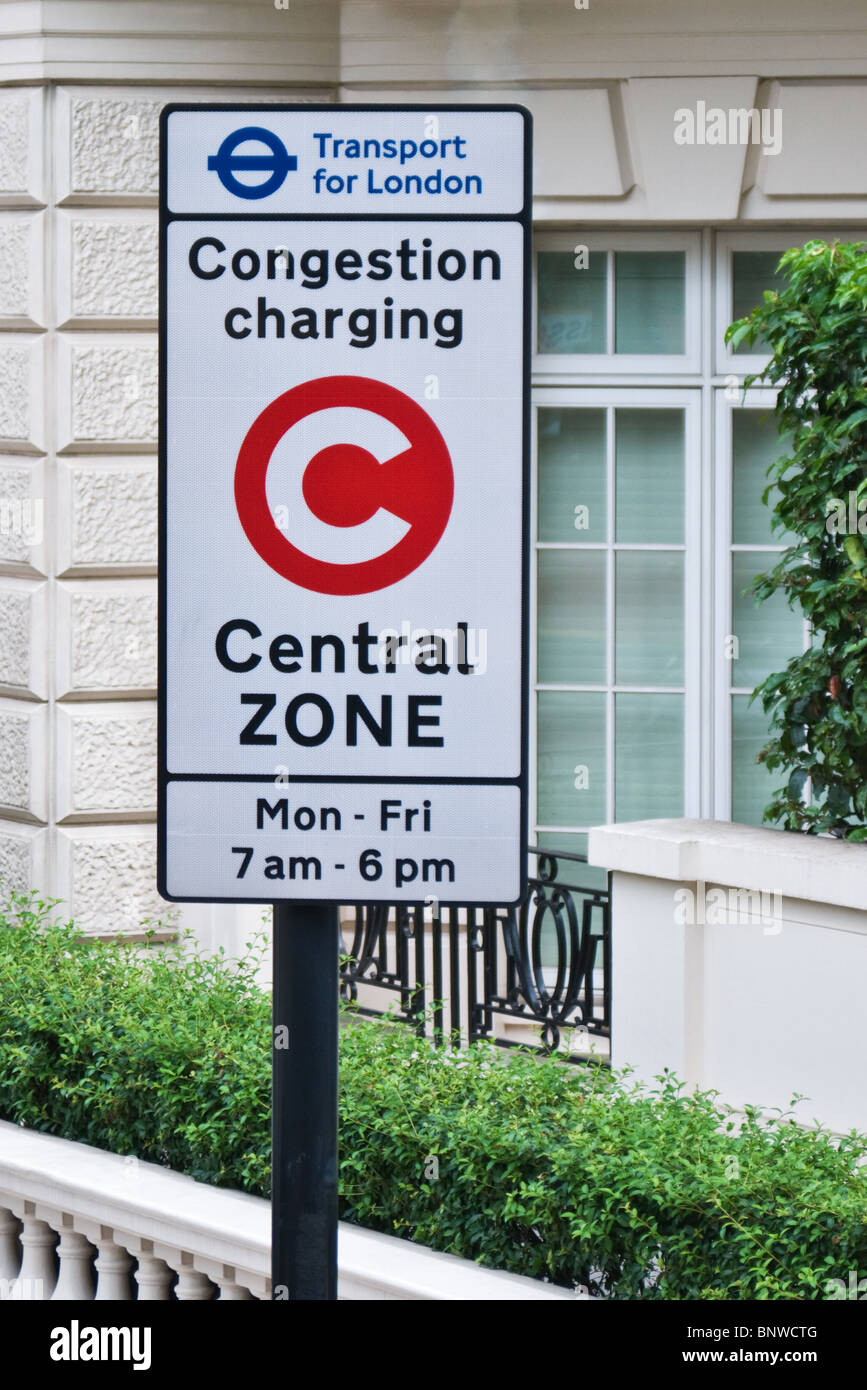 Transport for London Congestion Charge Zone Centrale, road sign, London ...
