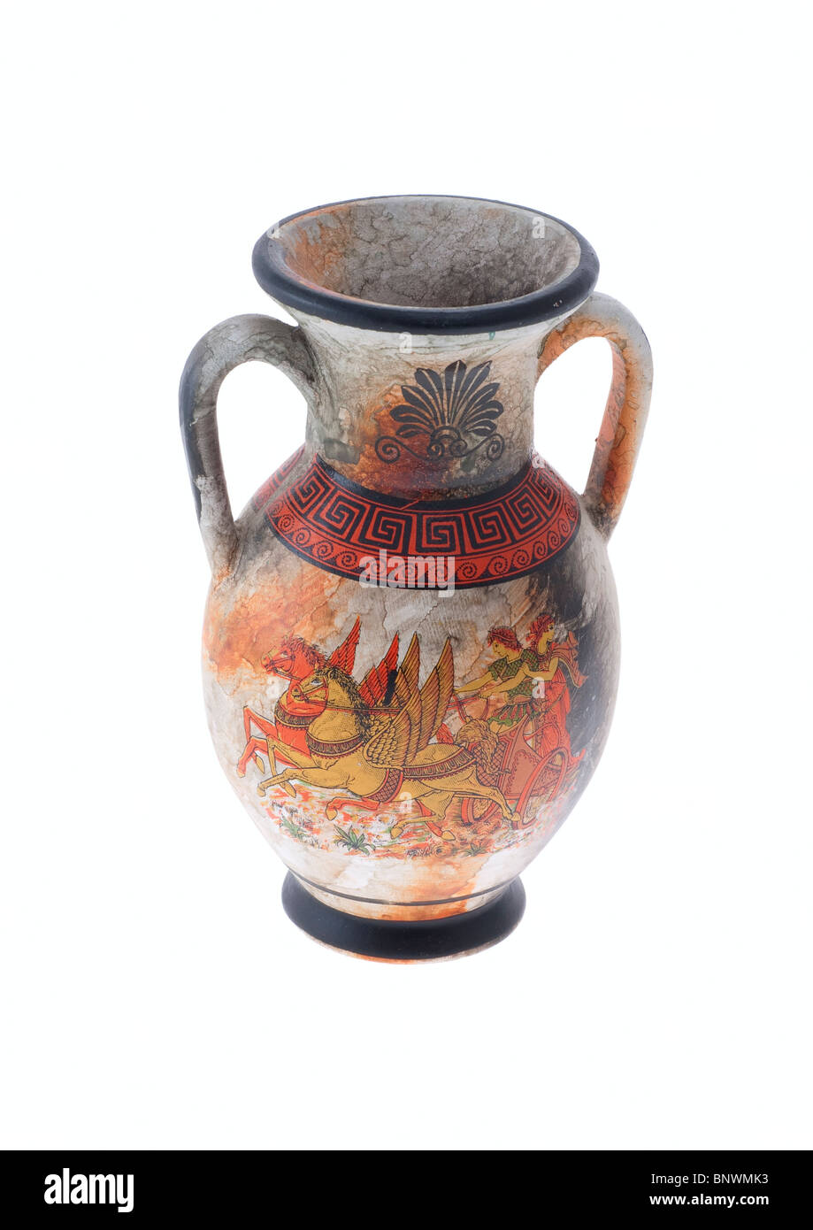 La céramique grecque vase isolé sur fond blanc Photo Stock - Alamy
