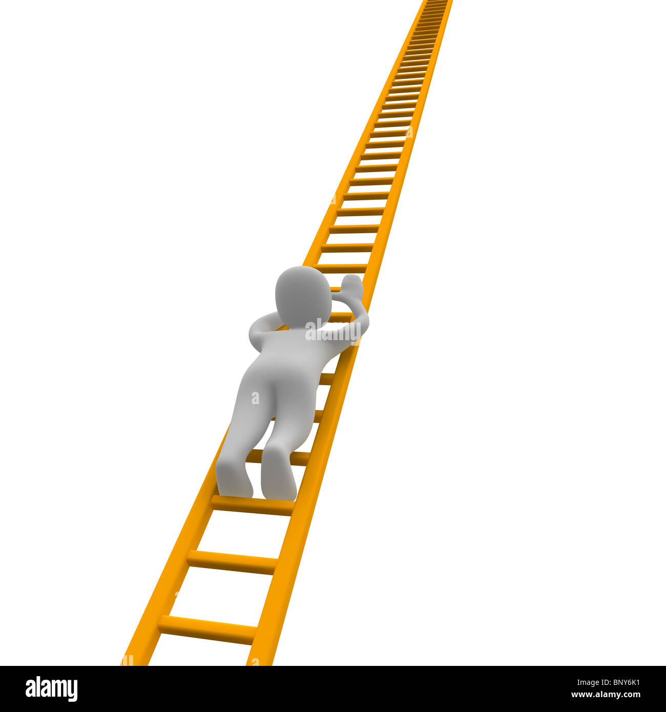 Cartoon illustration man climbing ladder Banque de photographies et d ...