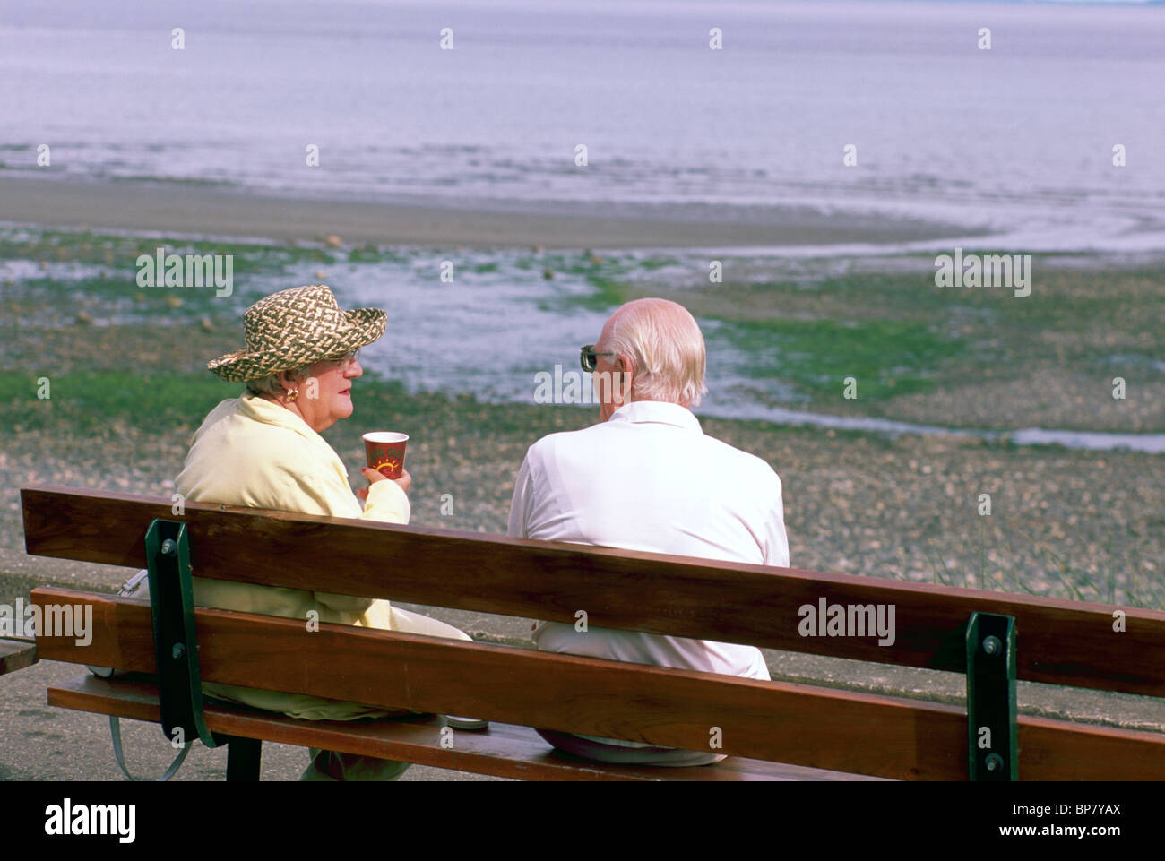 Vieux Qui Discutent Sur Un Banc Banque De Photographies Et Dimages à