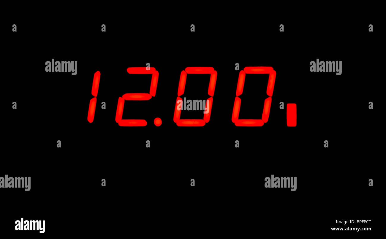 Digital clock midnight Banque de photographies et d’images à haute ...