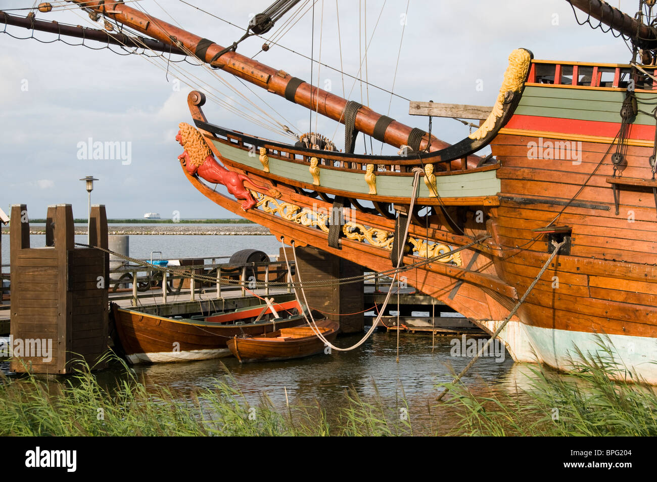 Réplique de Lelystad Batavia 1628 COV voile voilier Photo Stock - Alamy