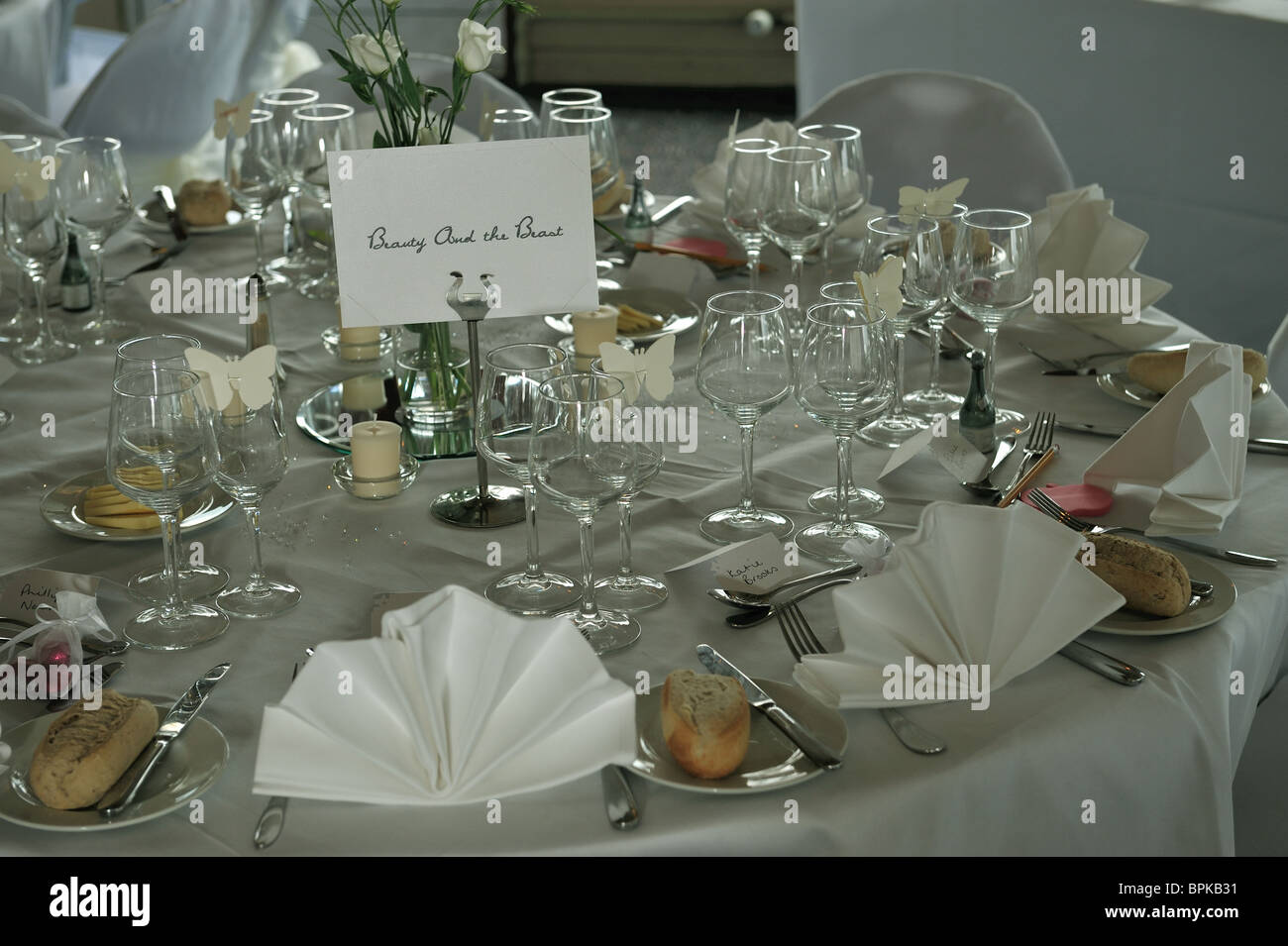 Présentation de tableau de réception de mariage Photo Stock - Alamy