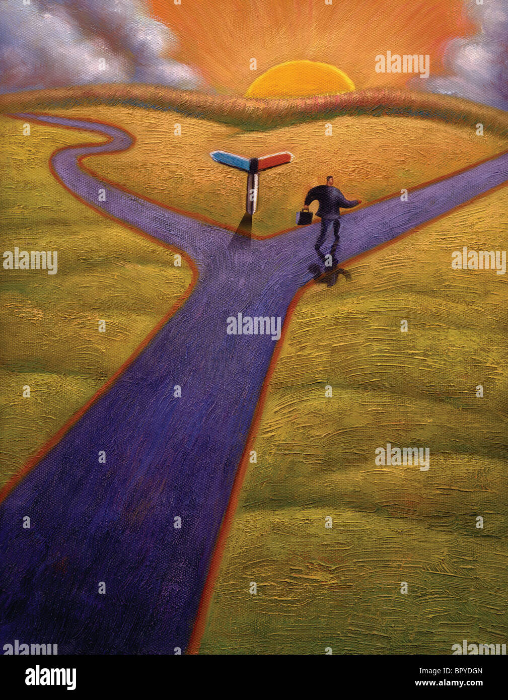 Deux chemins un choix Banque de photographies et d’images à haute ...