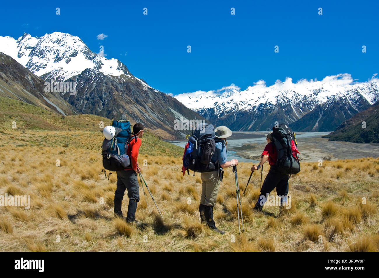 L'île du Sud Nouvelle-zélande Glenfalloch Station. Les étudiants NOLS ...