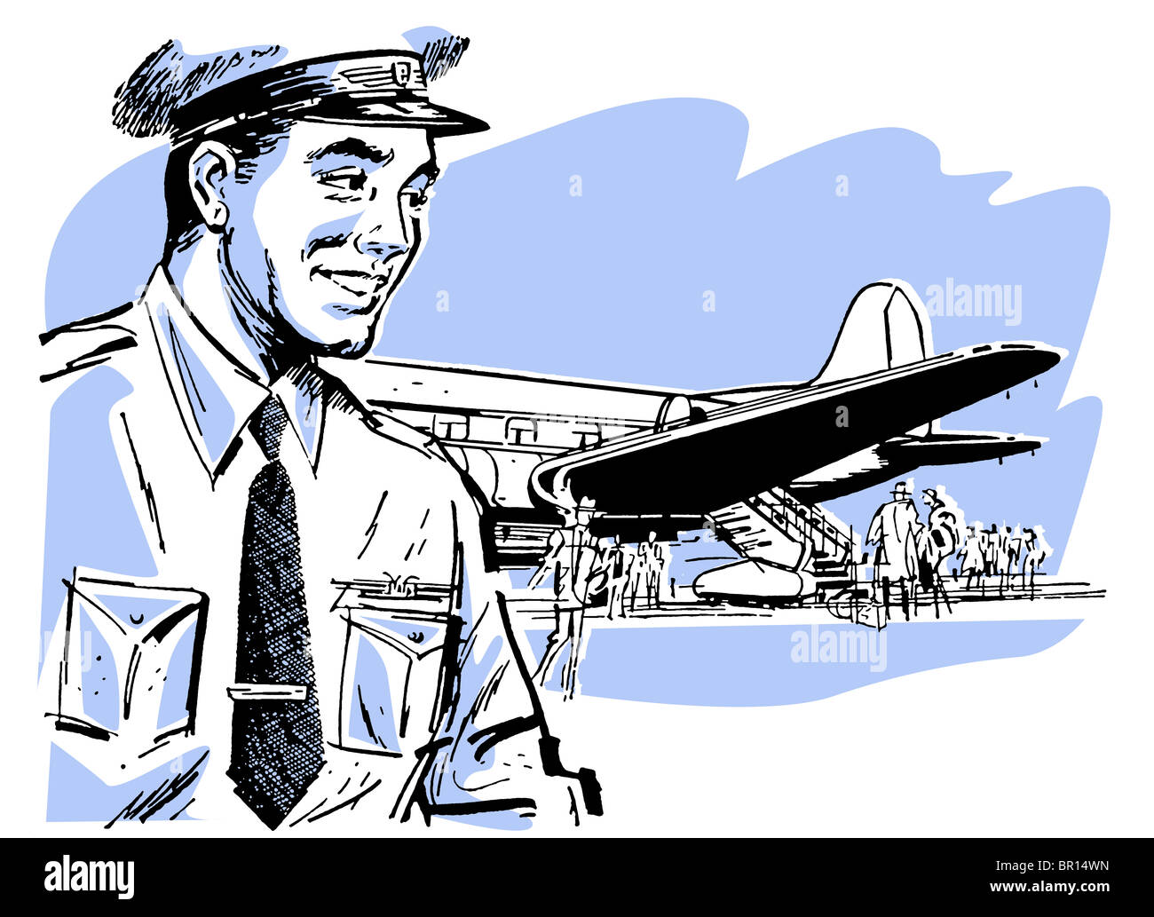 Vintage airplane illustration Banque de photographies et d’images à ...