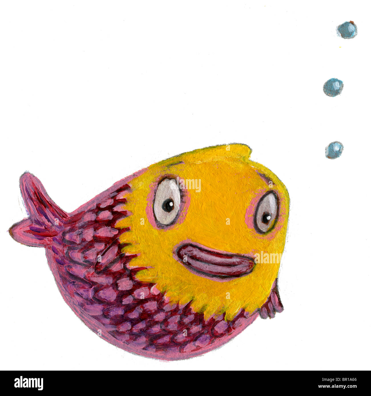 Poisson violet avec aileron et queue jaunes Banque de photographies et ...