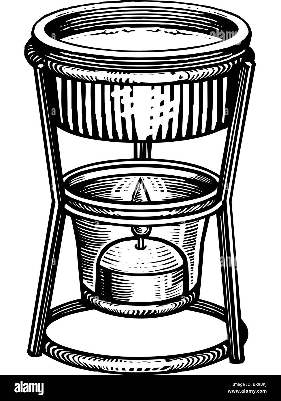 Le dessin d'un réchaud à beurre Photo Stock - Alamy