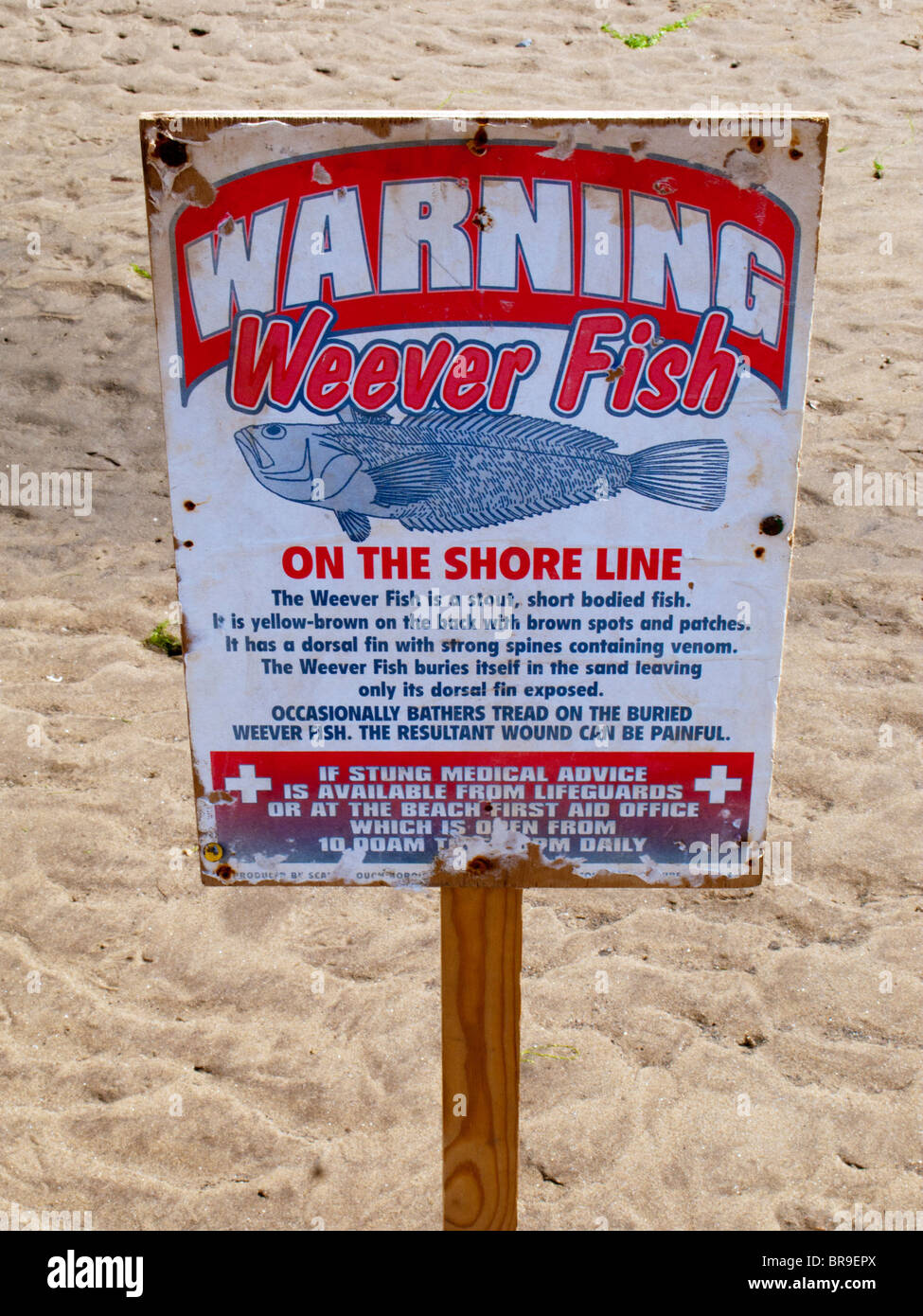 Avertissement signe de danger plage Banque de photographies et d’images ...