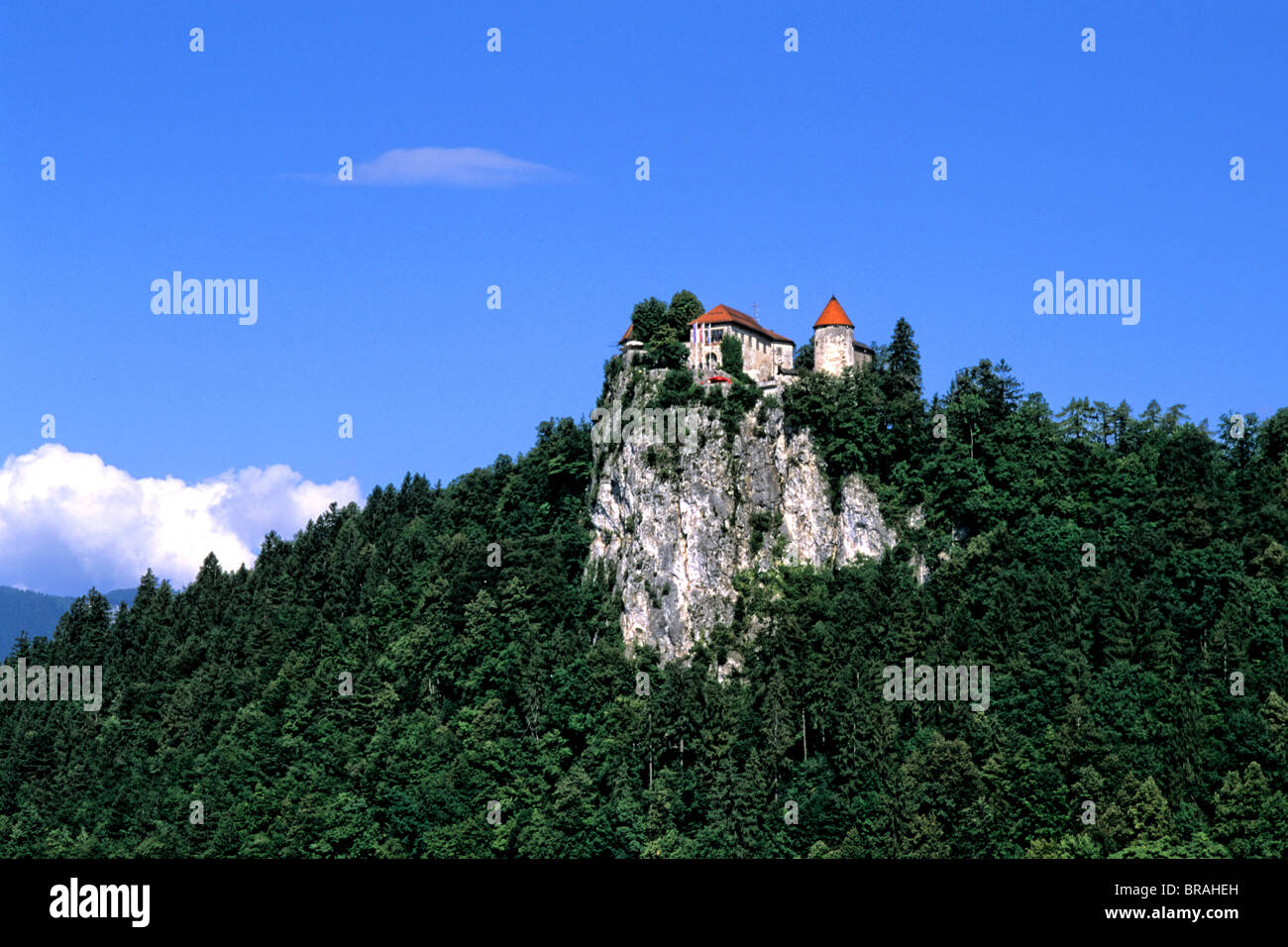 Le lac de Bled Slovénie Château célèbre dans ville touristique de Bled ...