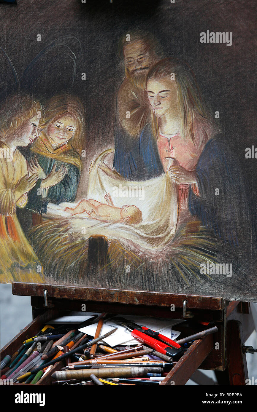 Chevalet et crèche, Florence, Toscane, Italie, Europe Photo Stock - Alamy