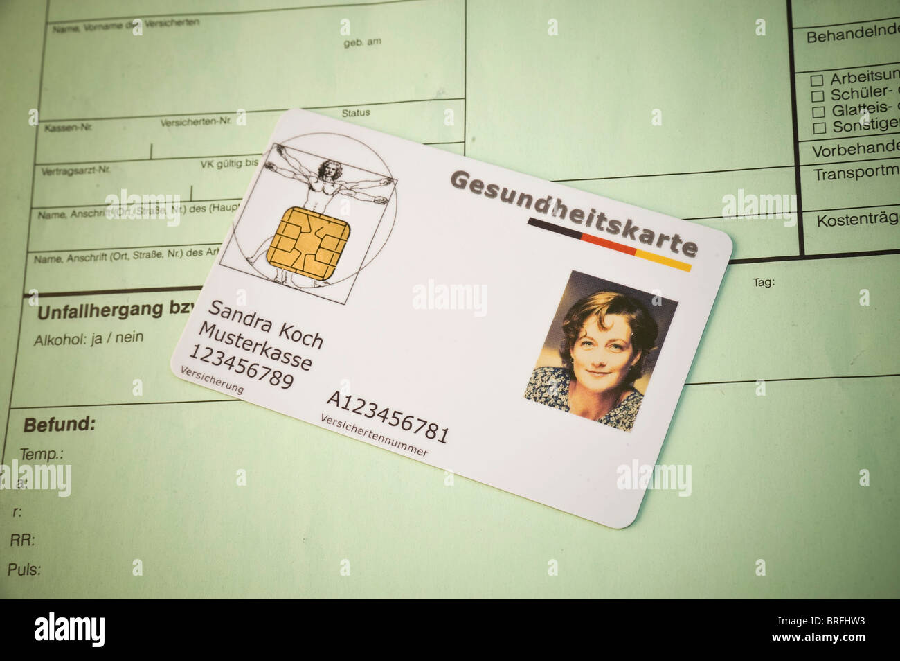 La carte d'assurance maladie électronique allemand sur les formulaires ...