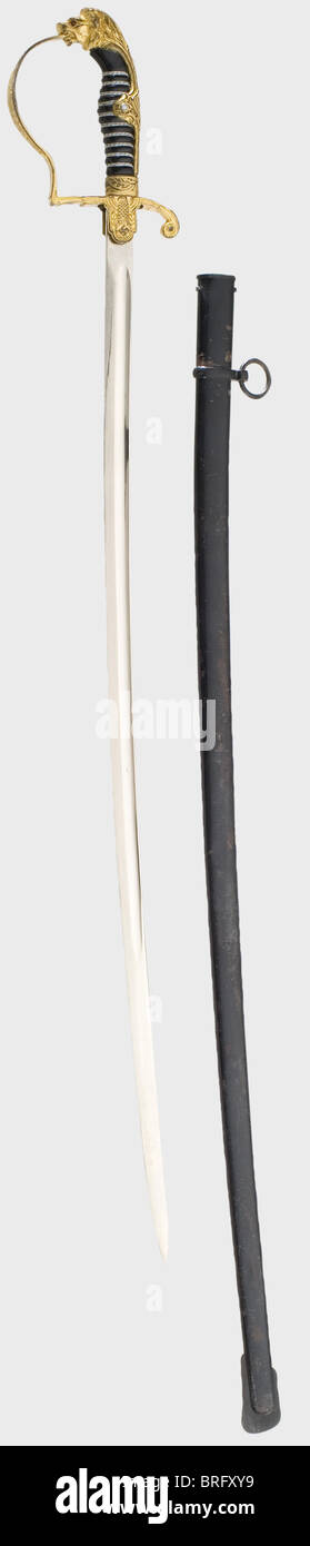 SS Captain Hans Becker, une lame plaquée nickel à tête de lion, fulled ...