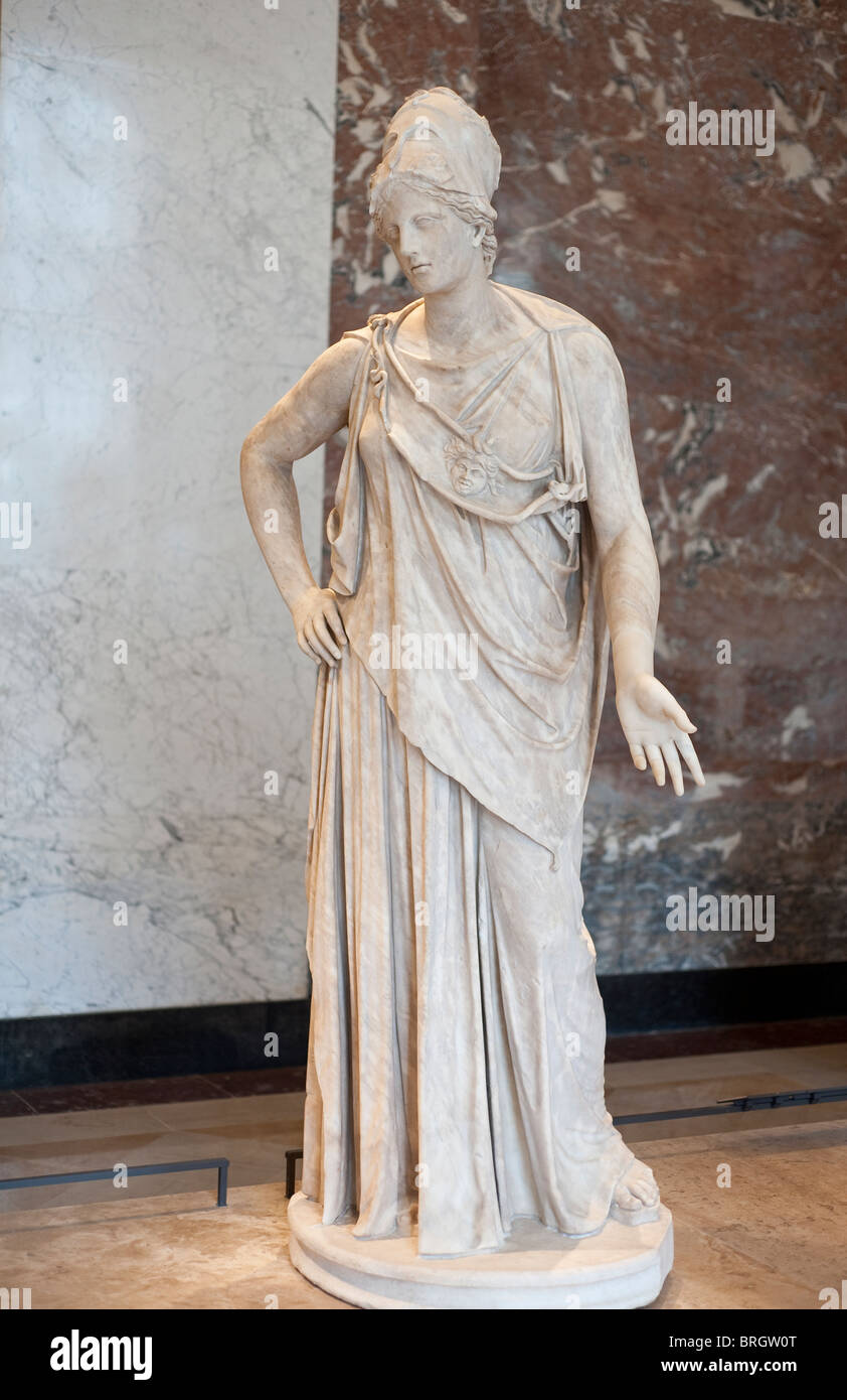 Statue de marbre d'athéna au musée du louvre Banque de photographies et ...